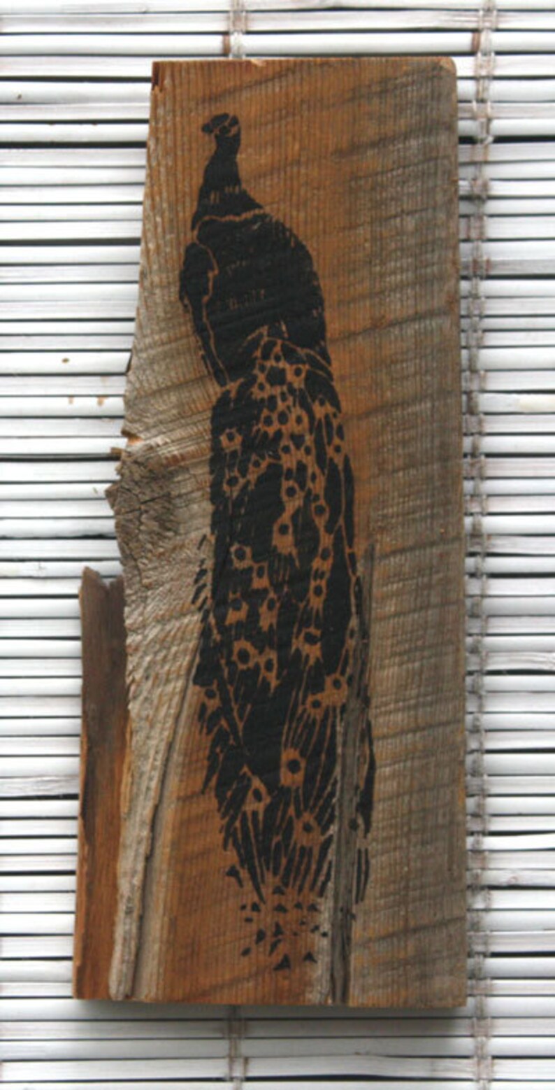 Peacock Wall Hanging on Reclaimed Barn Wood - Etsy
