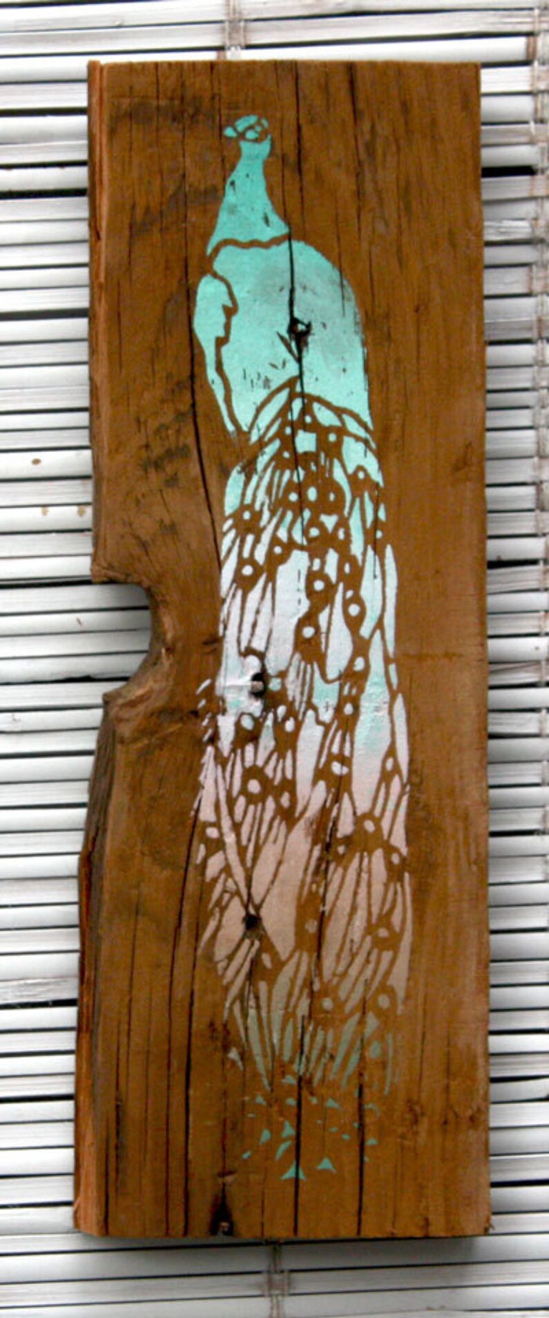 Peacock Wall Hanging on Reclaimed Barn Wood - Etsy