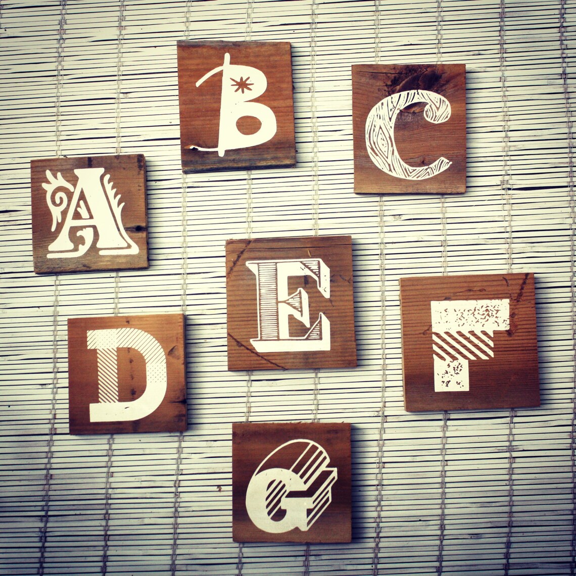 Alphabet Letters Wall Hanging on Reclaimed Barn Wood - Great for Baby ...