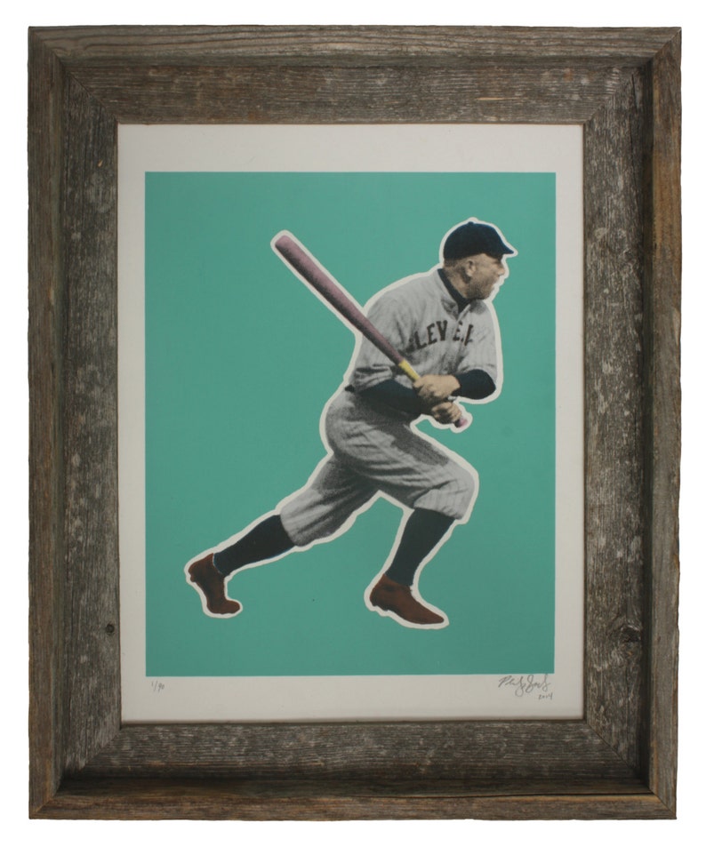 Tris Speaker Limited Edition Baseball Screen Print - Cleveland Indians ...