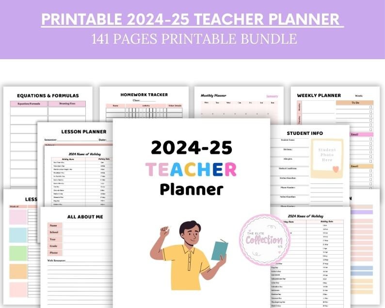 Digital Teacher Planner 2024-25 Teacher Planner Lesson Plan Template ...