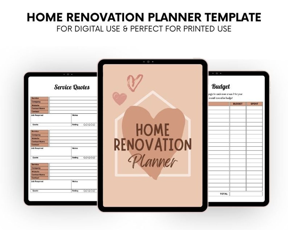Home Renovation Planner, Home Improvement Planner for DIY Projects ...