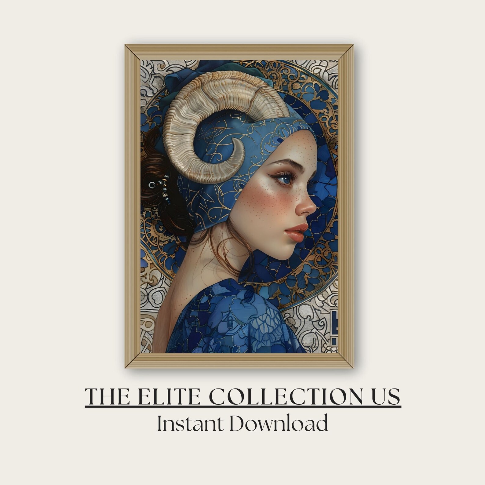 Aries Zodiac Sign Wall Art | Woman Art Print | Aries Goddess Wall Art ...