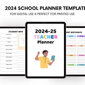 Digital Teacher Planner 2024-25 Teacher Planner Lesson Plan Template ...