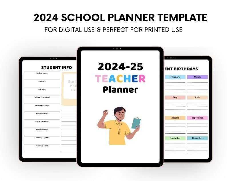 Digital Teacher Planner 2024-25 Teacher Planner Lesson Plan Template ...