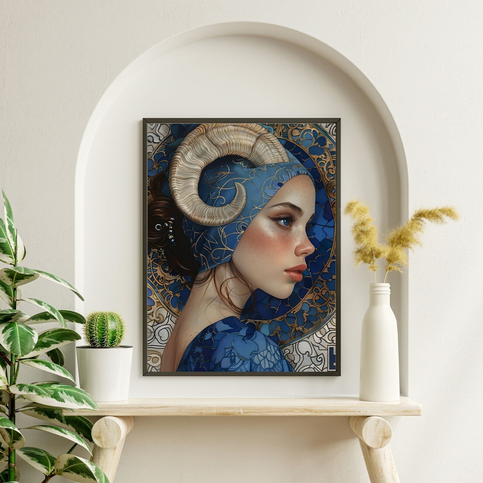 Aries Zodiac Sign Wall Art | Woman Art Print | Aries Goddess Wall Art ...