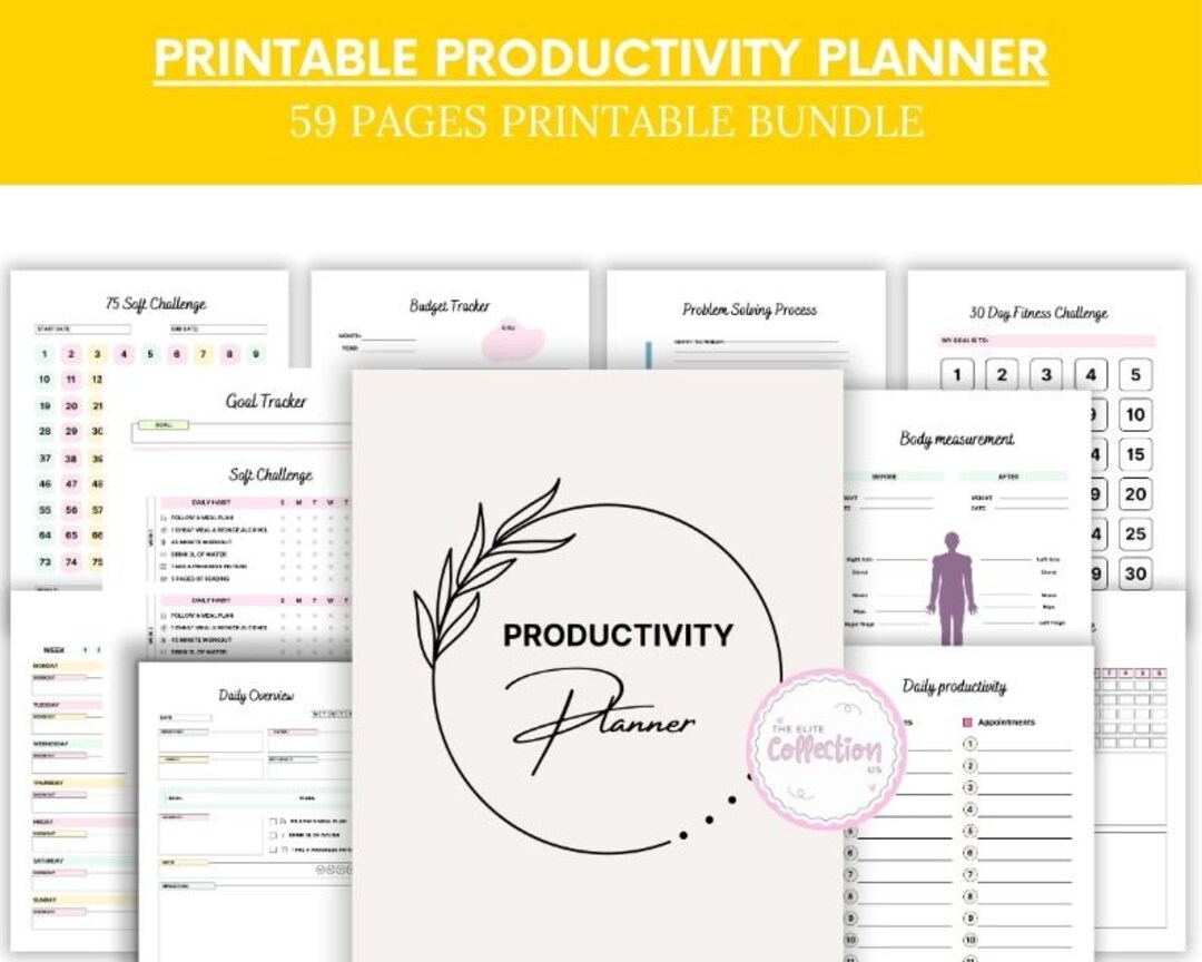 Productivity Planner Printable Ultimate Life Journal Binder Daily ...