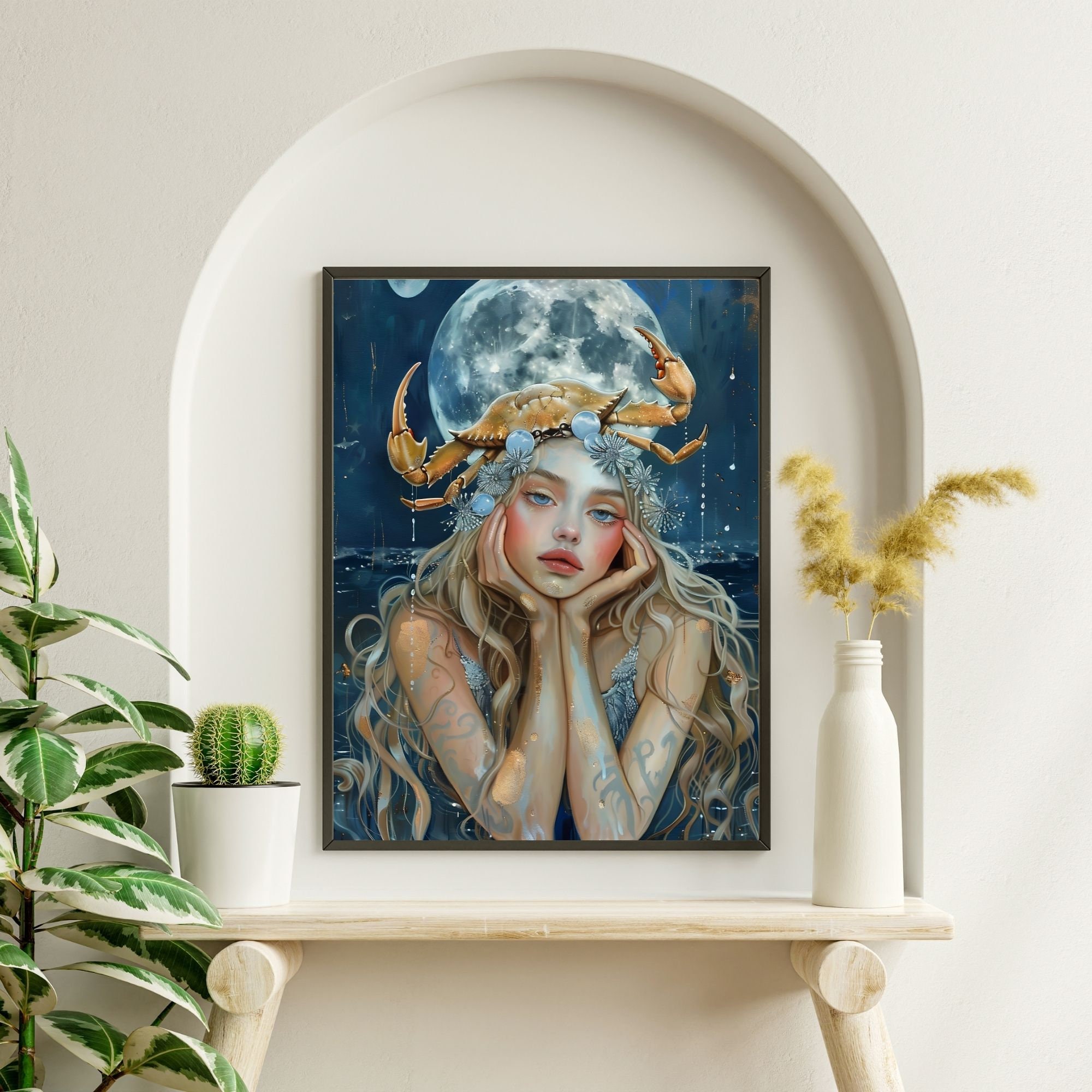Zodiac Woman Wall Art | Cancer Star Sign Wall Art | Zodiac Sign Art ...