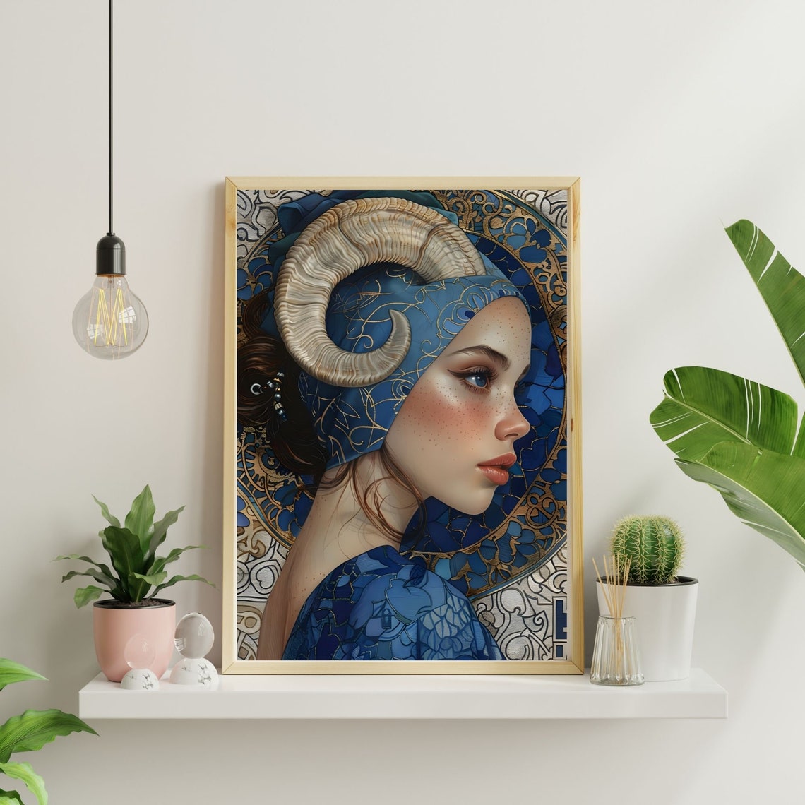 Aries Zodiac Sign Wall Art | Woman Art Print | Aries Goddess Wall Art ...