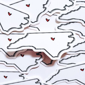 North Carolina State Sticker, Minimalist Nc Sticker, Raleigh Decal, I ...