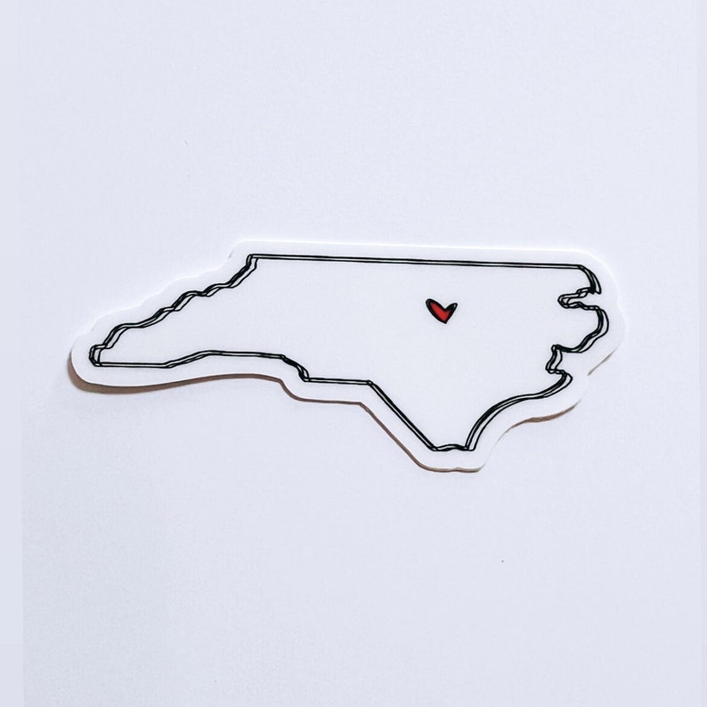 North Carolina State Sticker, Minimalist Nc Sticker, Raleigh Decal, I ...