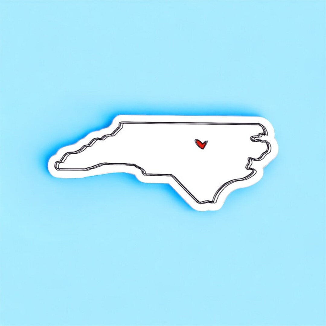 North Carolina State Sticker, Minimalist Nc Sticker, Raleigh Decal, I ...