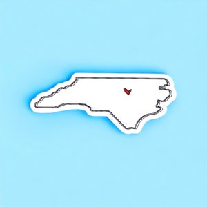 North Carolina State Sticker, Minimalist Nc Sticker, Raleigh Decal, I ...
