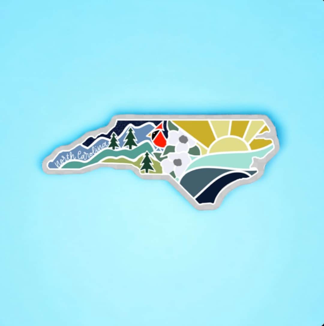 North Carolina Stickers for Laptops, NC Stickers for Travel Mugs ...