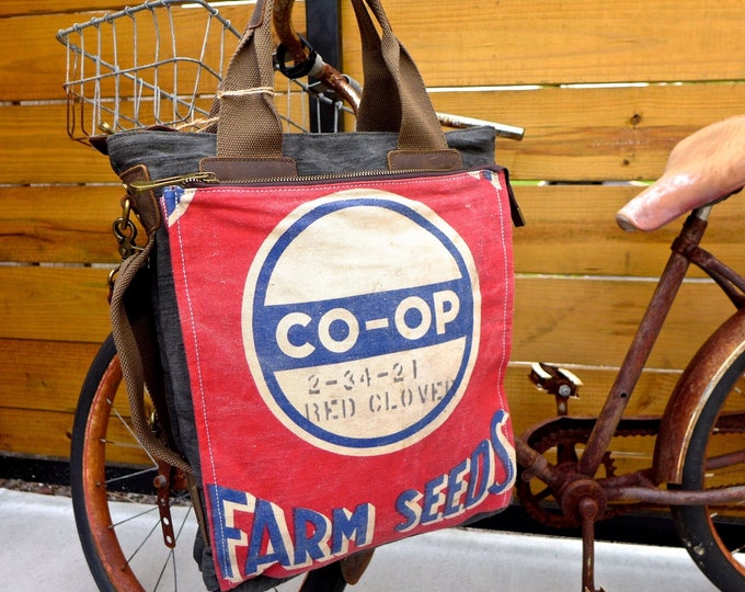 Co-op Farm Seeds- Americana Vintage Seed Feed Sack Book Tote - OOAK ...