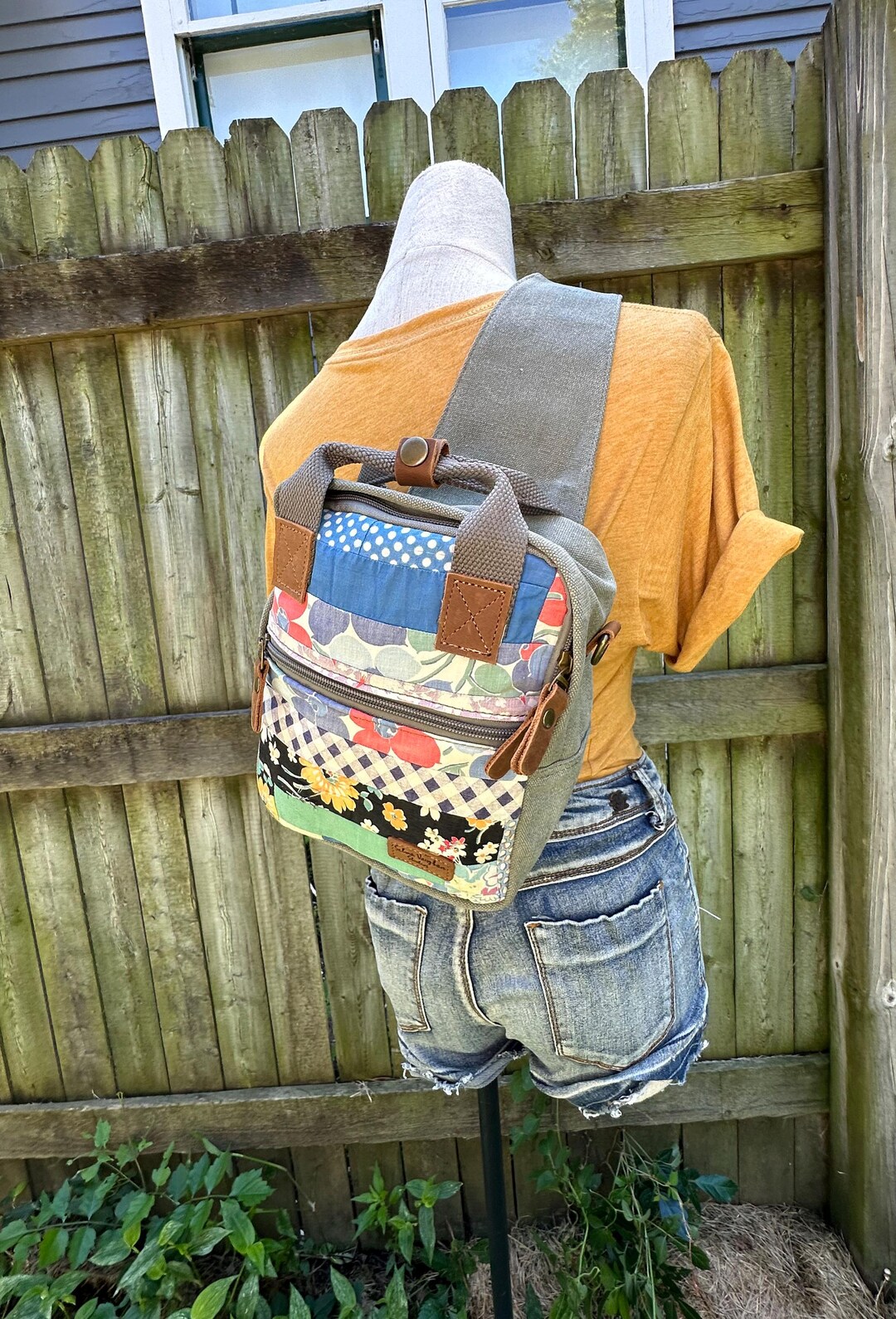 Vintage Quilt Mini Backpack/shoulder Bag/mini Tote Vintage Seed Sack ...