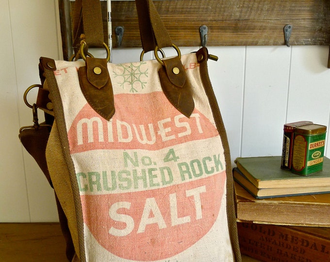 Midwest Salt No 4 Crushed Rock Vintage Seed Sack Shopper - Etsy