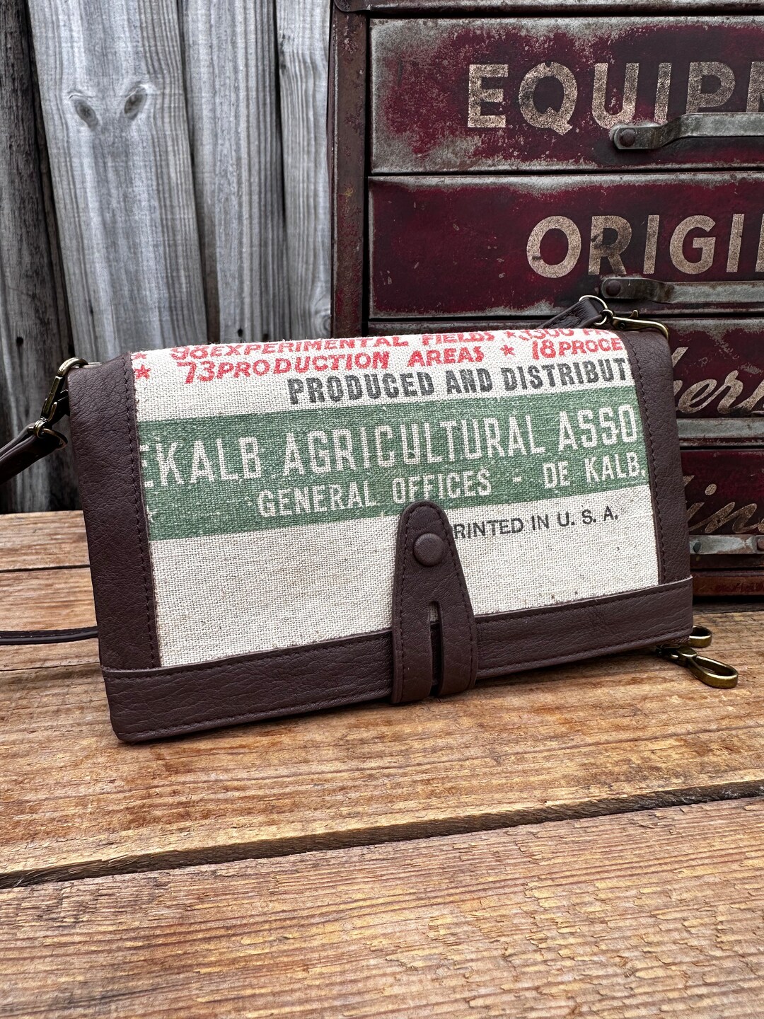 Dekalb Seed Corn Illinois Leather Wallet Crossbody Wristlet Organizer ...