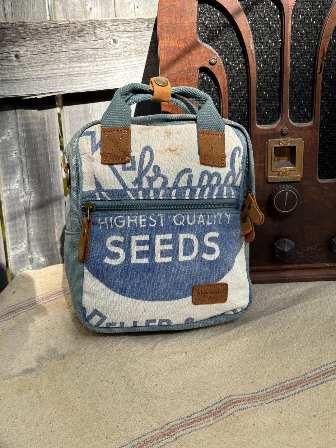 K-brand Seeds Mini Backpack/shoulder Bag/mini Tote Vintage Seed Sack ...