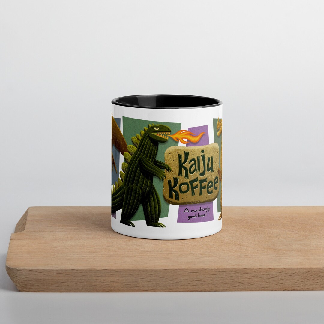 Kaiju Koffee Mug w/color Inside by Anthony Carpenter - Etsy