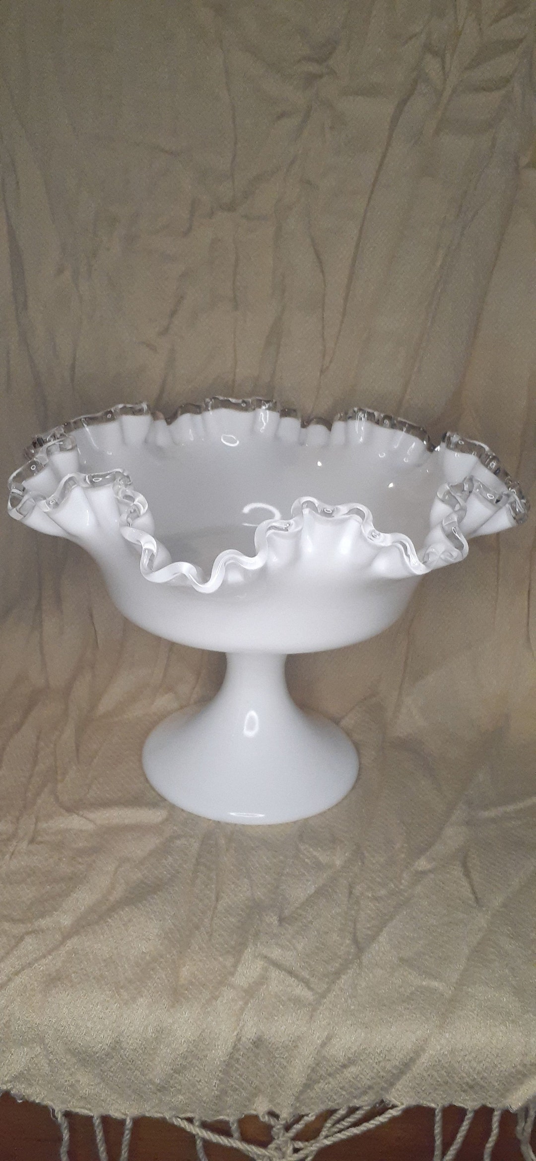 Fenton Milk Glass Compote Dish - Etsy