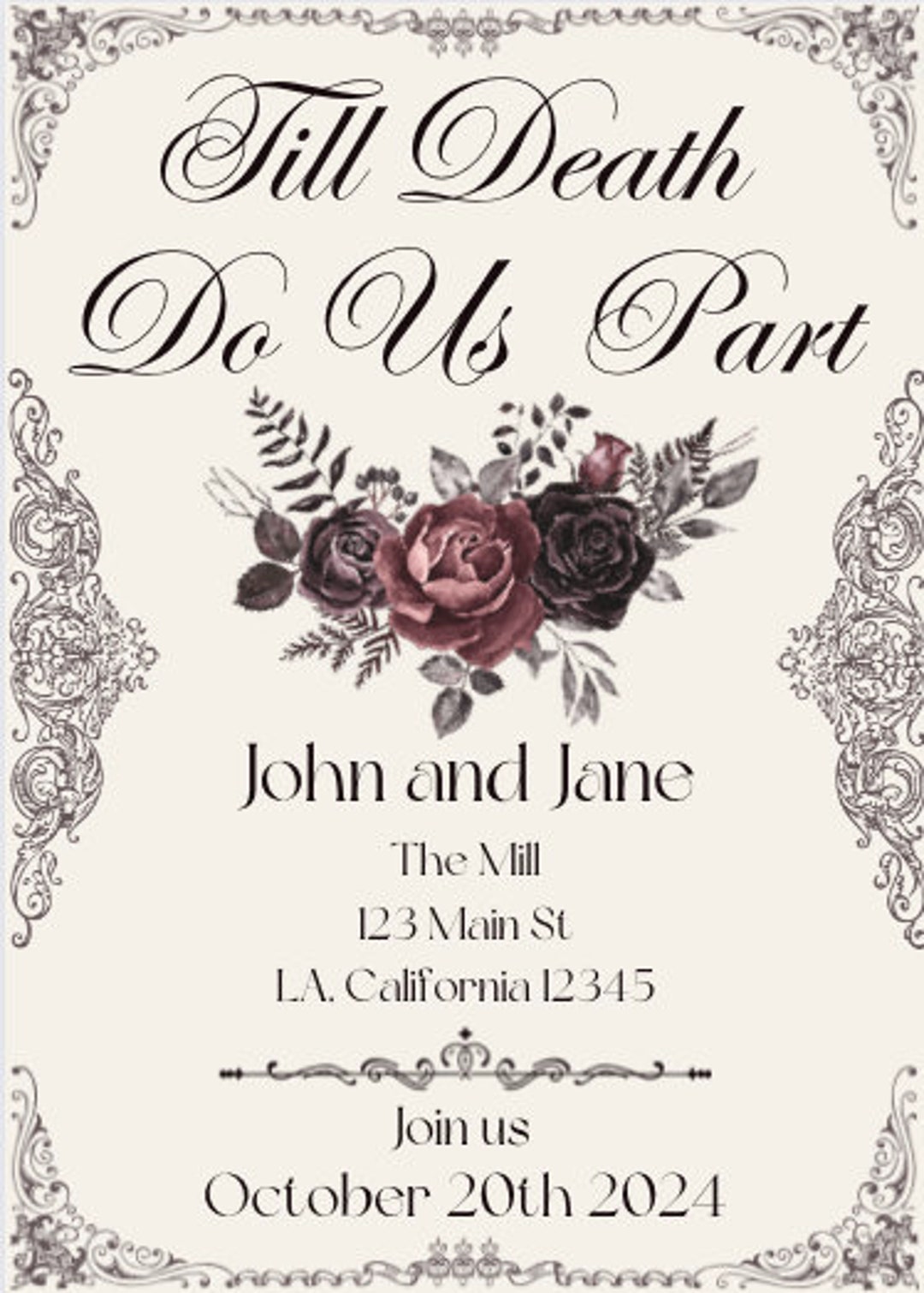 Gothic Wedding Signage Templates - Etsy