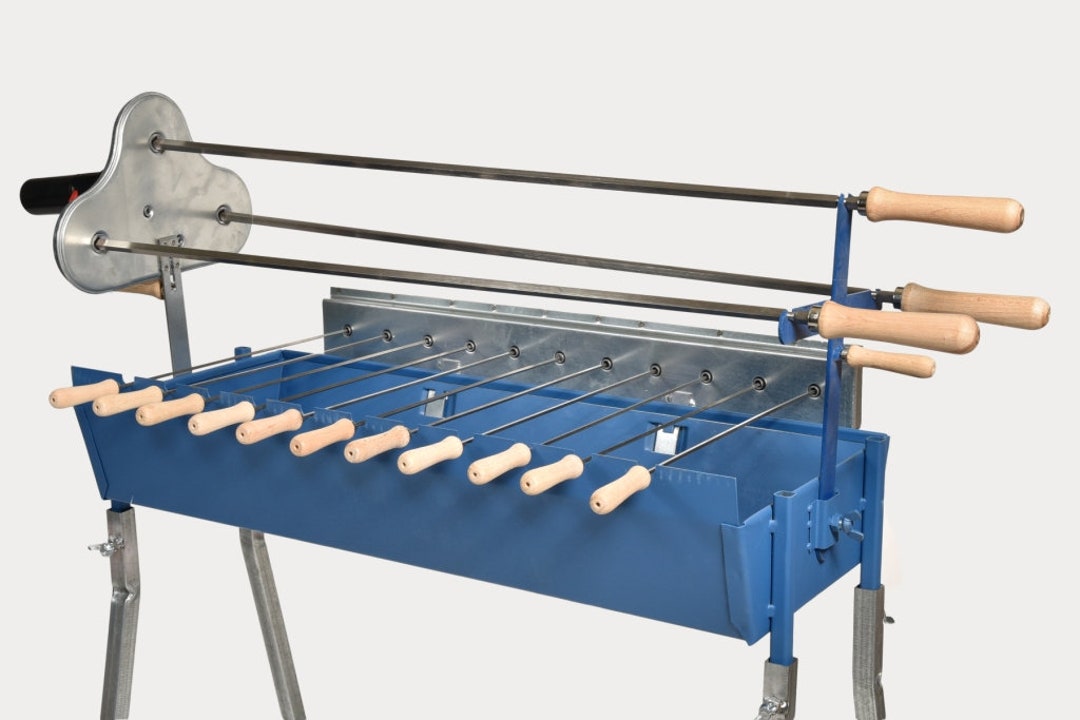 Greek Cypriot Charcoal BBQ Barbecue Grill Foukou - Motorized Rotisserie ...