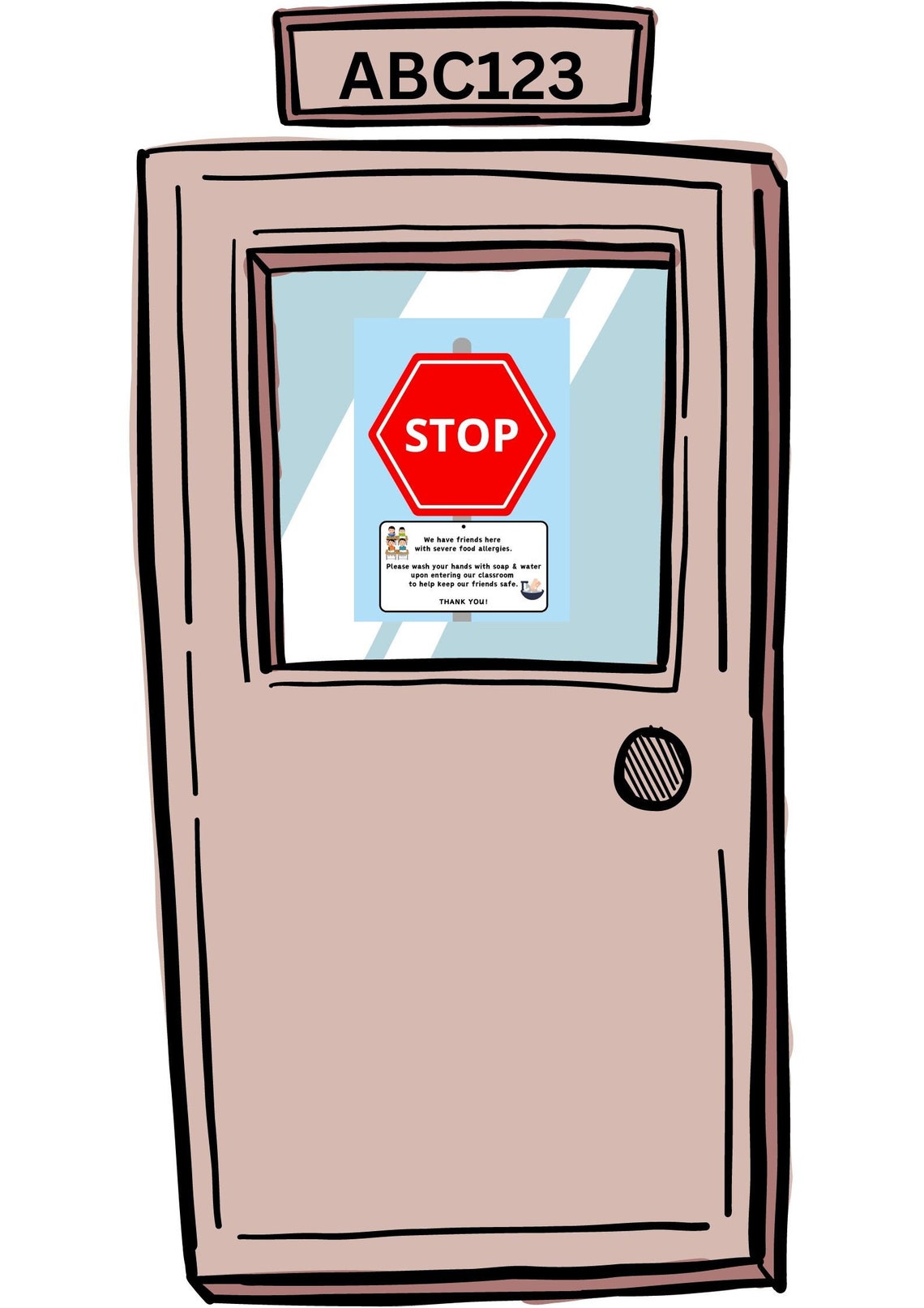 Food Allergies Alert Classroom Door Sign - Etsy