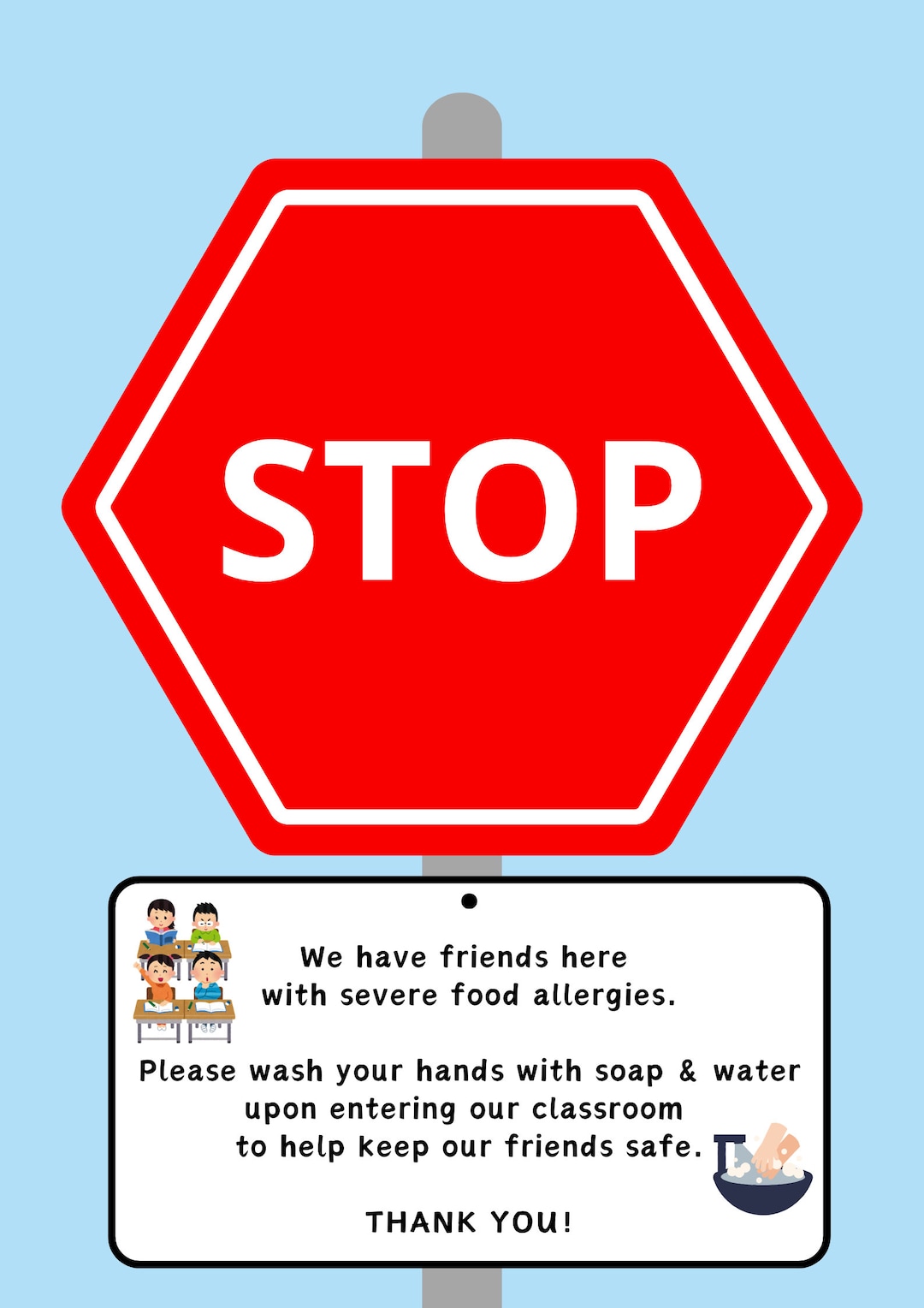 Food Allergies Alert Classroom Door Sign - Etsy