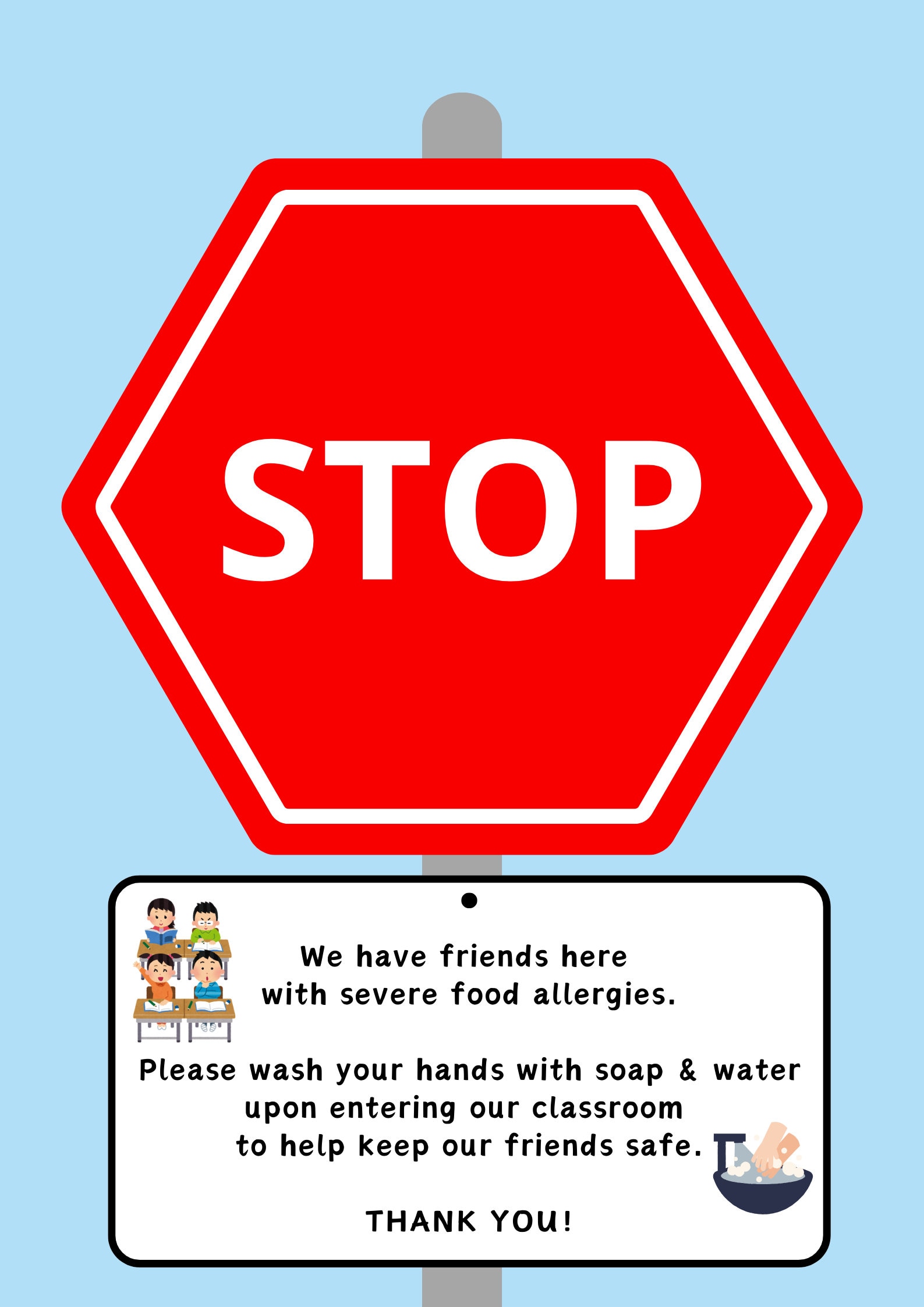 Food Allergies Alert Classroom Door Sign - Etsy