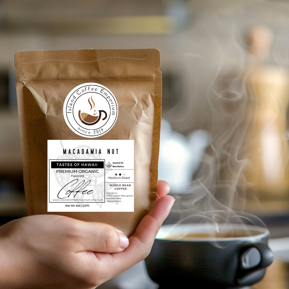Macadamia Nut Organic Flavored Coffee Hand-roasted Gifts for Coffee ...