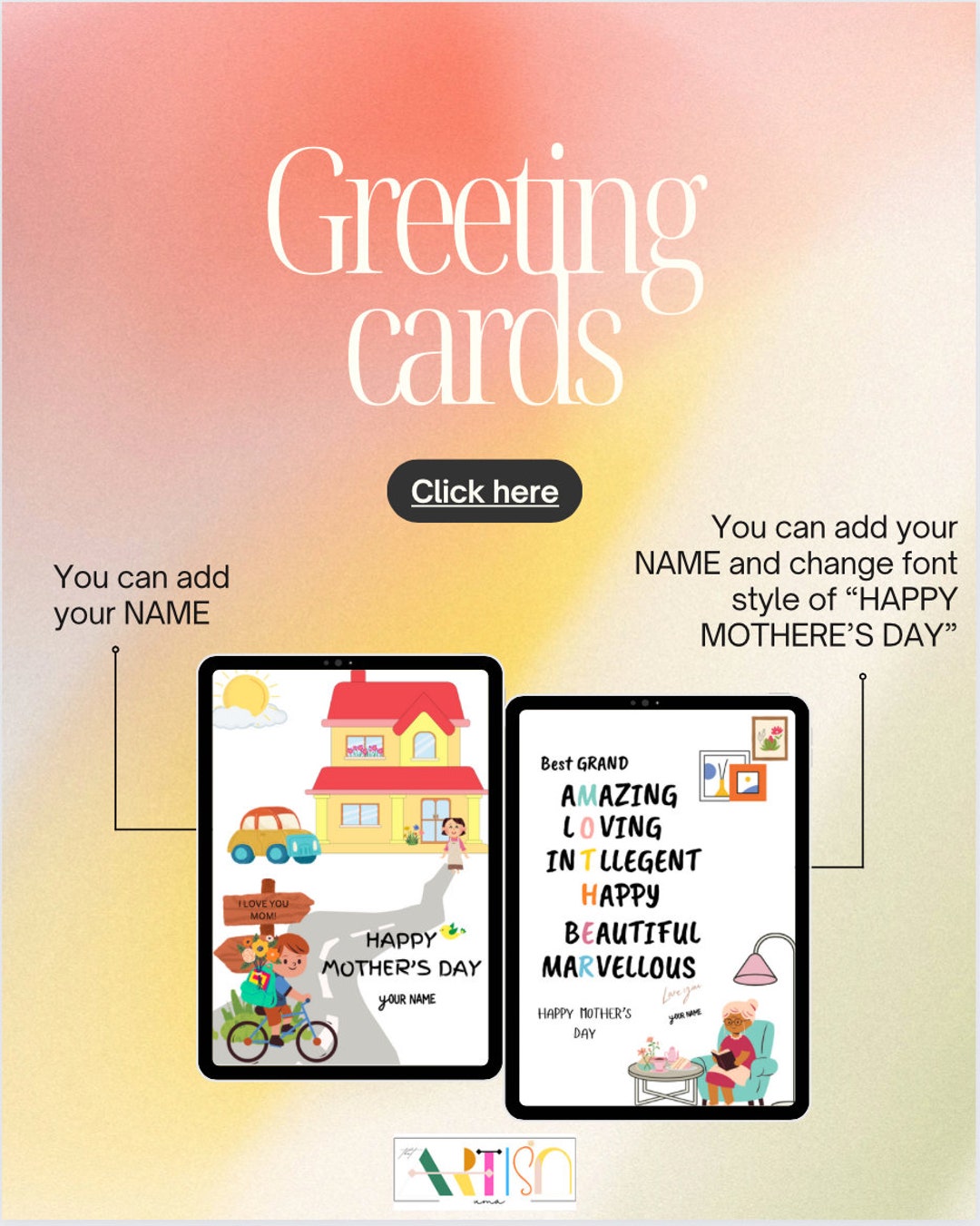 Printable Mothers Day Card, Digital Mothers Day Card, Happy Mothers Day ...