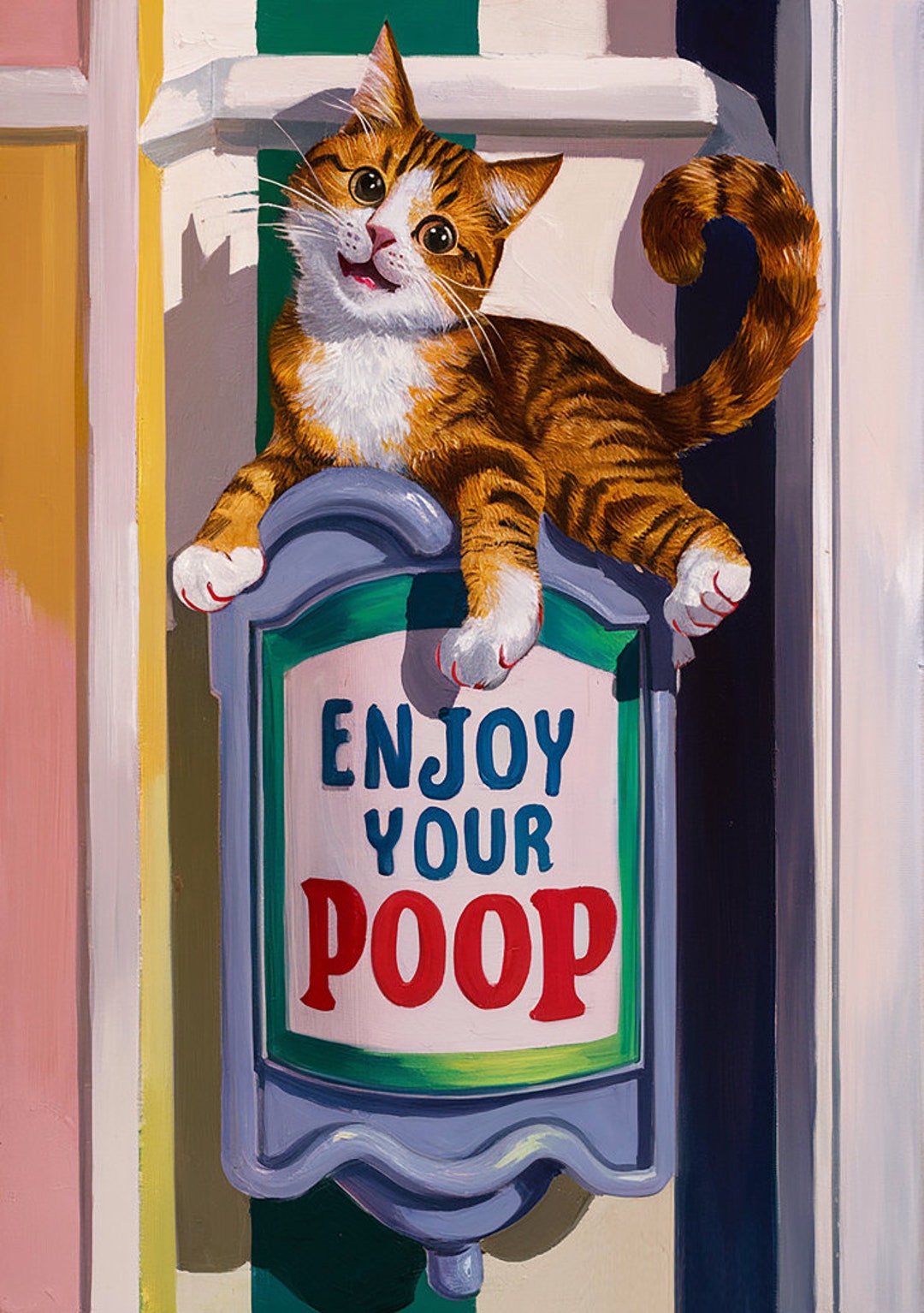 Funny, Whimsical, enjoy Your Poop Digital Printable Bathroom Wall Art ...