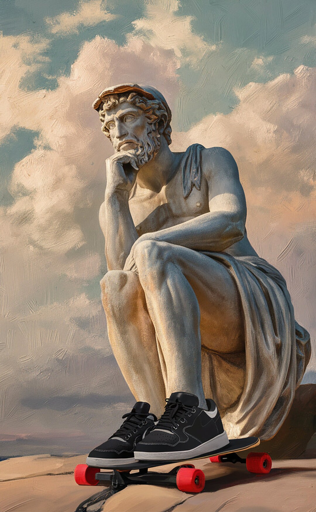 Cool Greek Mythology Statue Pop Art Surrealist Thinking Wearing ...