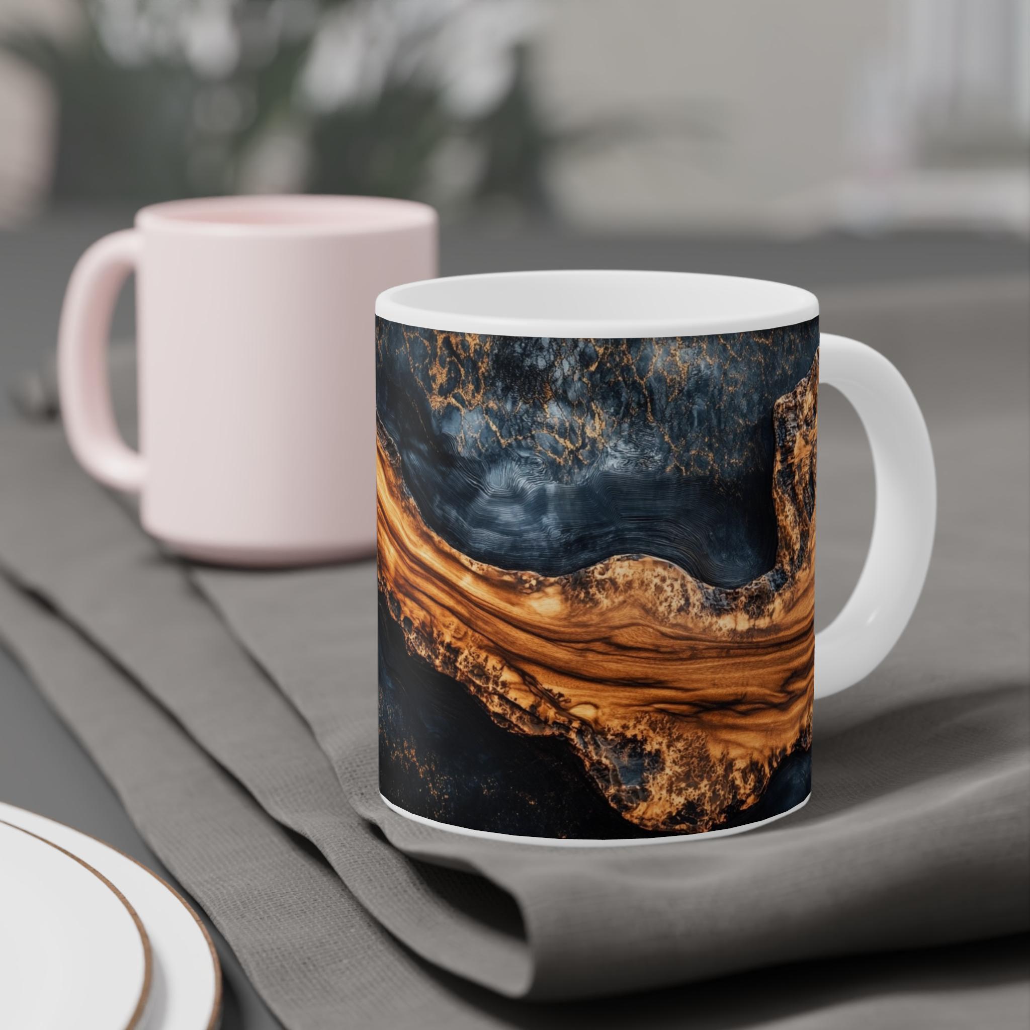 Wood Grain Coffee Mug: Printed Nature Design Ceramic Tea Cup - Etsy