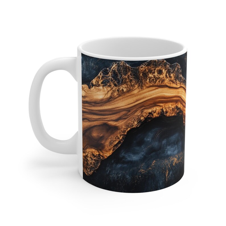 Wood Grain Coffee Mug: Printed Nature Design Ceramic Tea Cup - Etsy