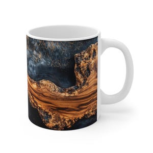 Wood Grain Coffee Mug: Printed Nature Design Ceramic Tea Cup - Etsy