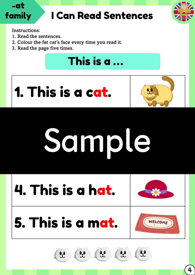 Learn to Read at Word Family CVC Phonics Kindergarten Pre-k Primary - Etsy