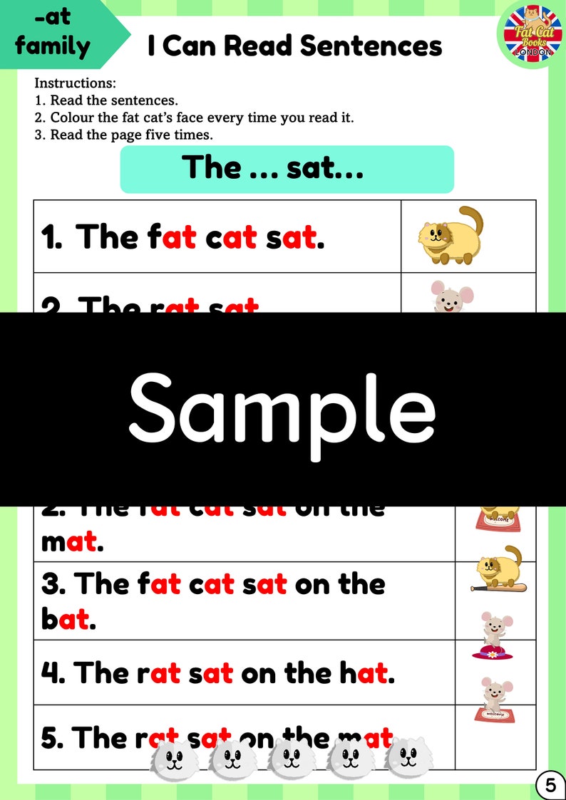 Learn to Read at Word Family CVC Phonics Kindergarten Pre-k Primary - Etsy