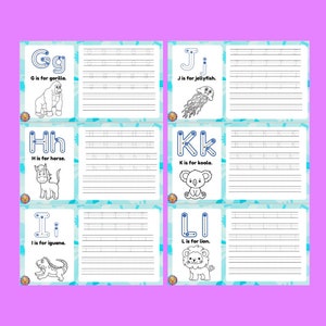 ABC Phonics Animal Alphabet Tracing & Colouring Cards, Letter Tracing ...
