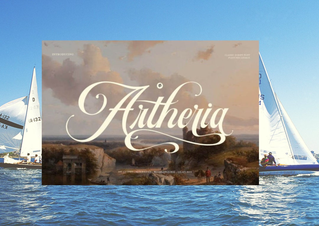 Artheria Font Script Font, Adorable Font, Procreate Font, Logo Font, Rustic Font, Old Retro Font ...