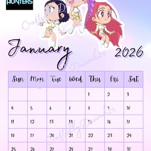 Anime Chibi 2026 Calendar – Printable Planner (digital Download - Etsy