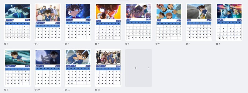 2026 Detective Anime–inspired Calendar Printable | A4 Size | Instant ...