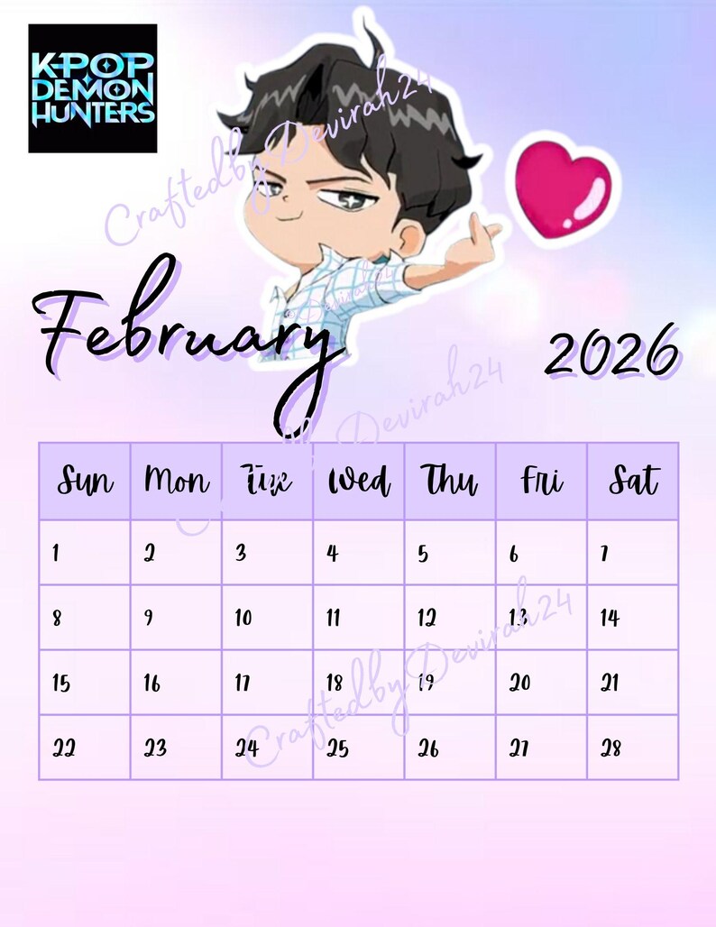 Anime Chibi 2026 Calendar – Printable Planner (digital Download - Etsy