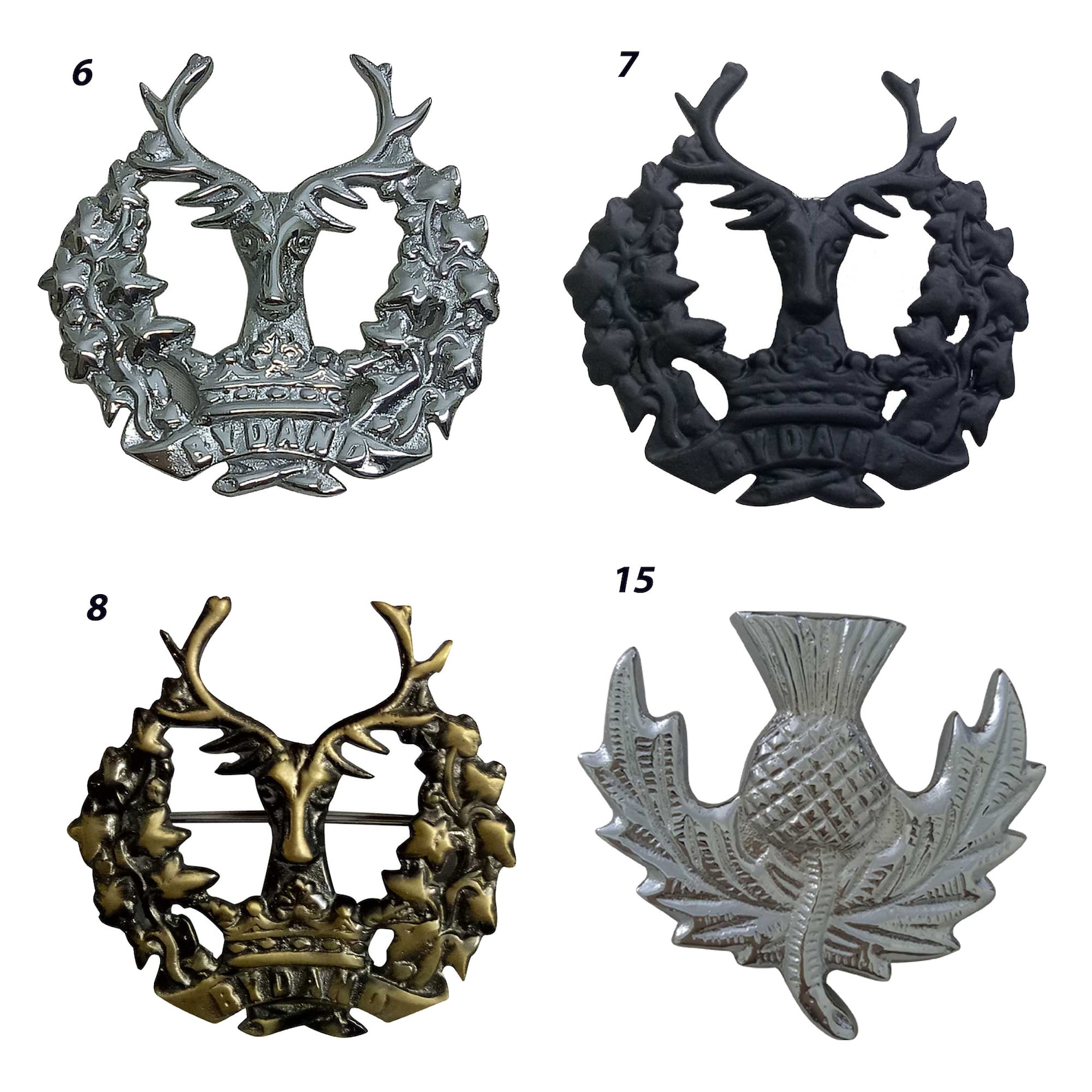 Highland Hat Badges Glengarry Caps Chrome /sottish Regiment Marching ...