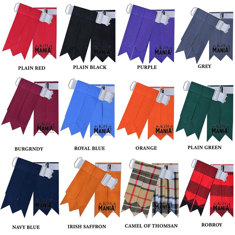 Scottish Tartan Kilt Flashes - Traditional Kilt Hose Socks Garters ...