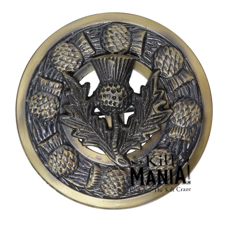 Kilt Fly Plaid Brooch for Men - Fly Plaid Pin Brooches Thistle Crest ...