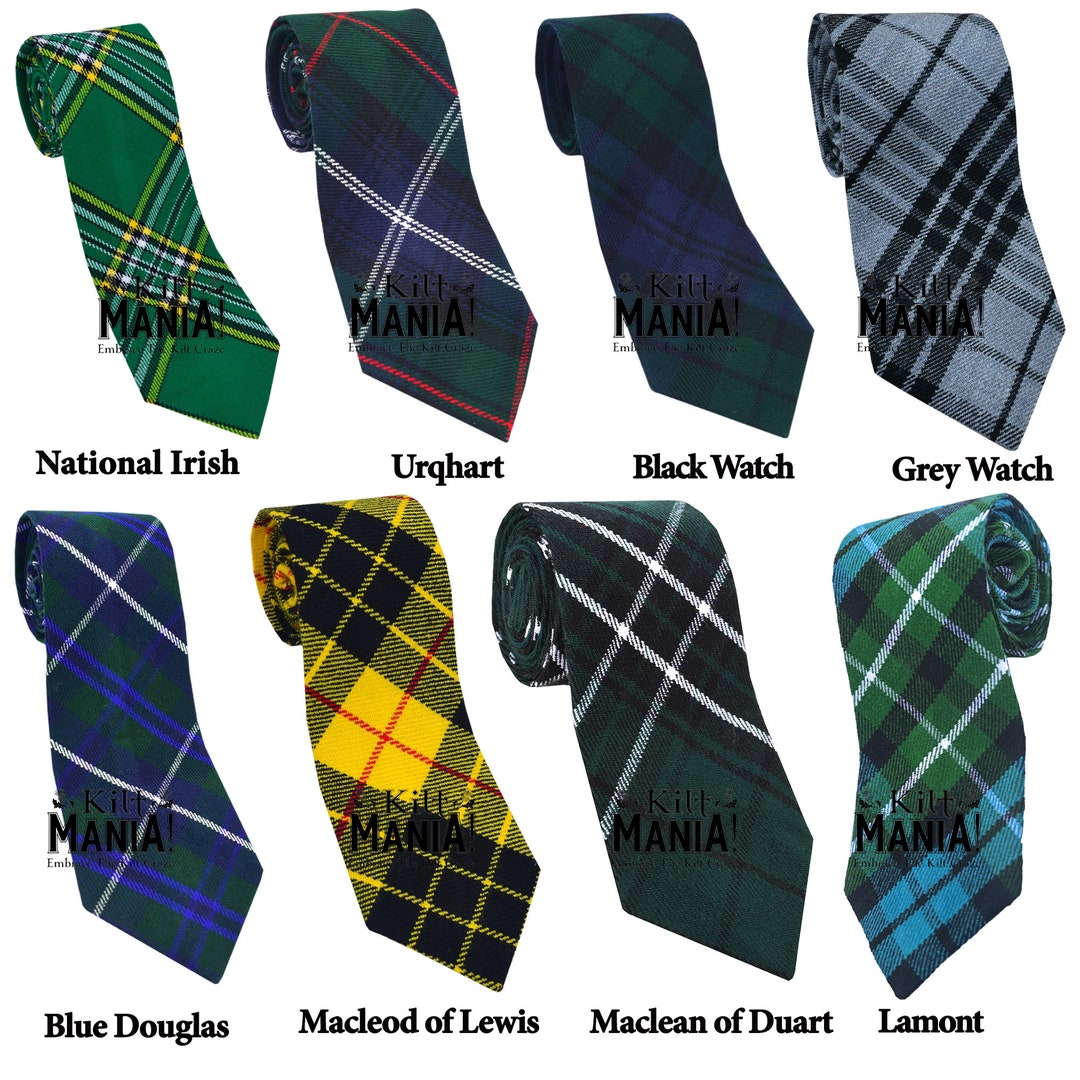 Scottish Tartan Neck Tie for Men - Traditional Acrylic Wool Plaid ...