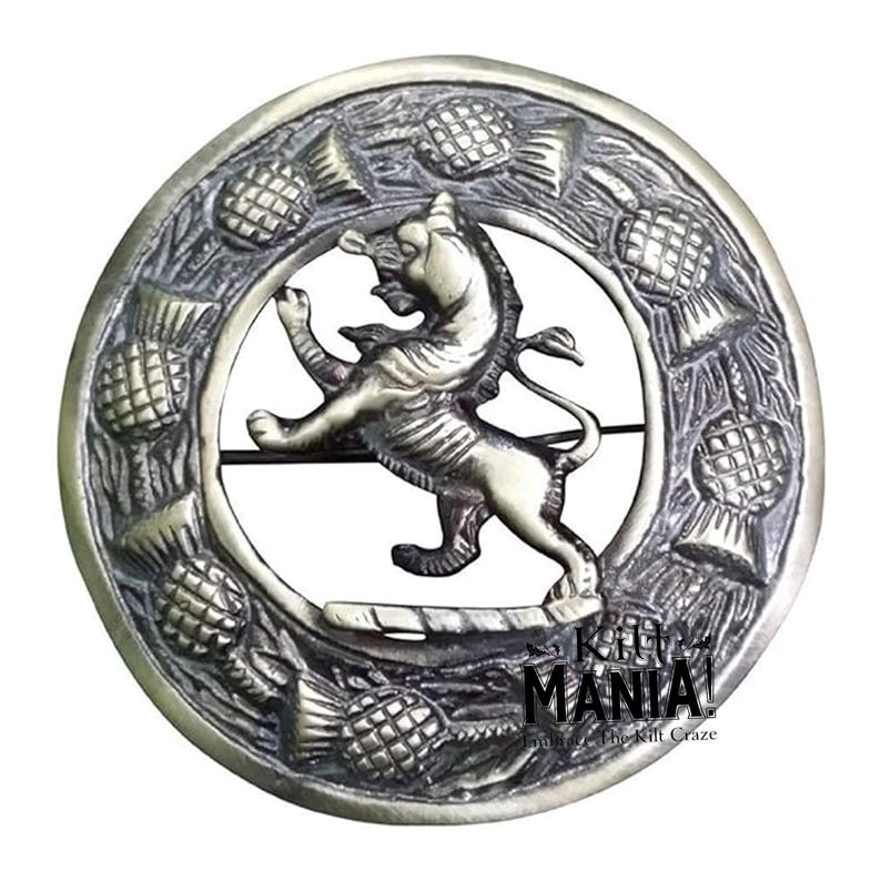 Kilt Fly Plaid Brooch for Men - Fly Plaid Pin Brooches Thistle Crest ...
