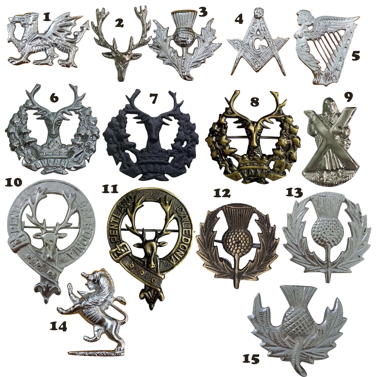 Highland Hat Badges Glengarry Caps Chrome /sottish Regiment Marching ...